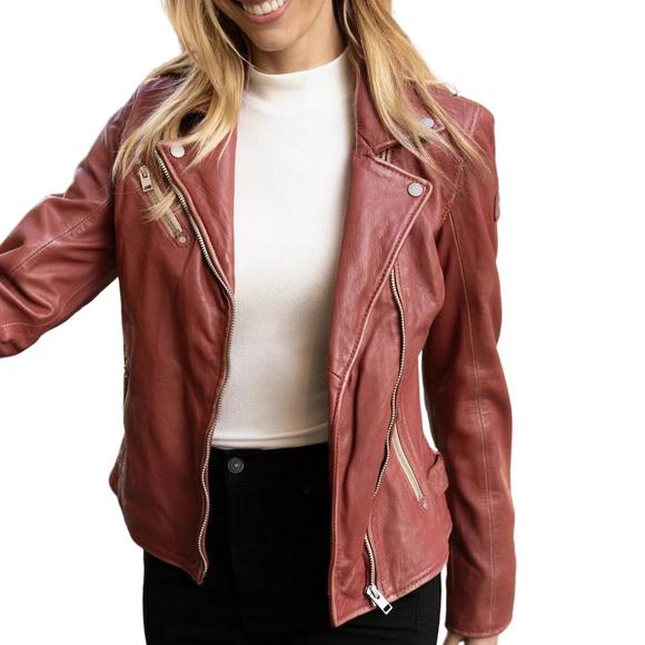MAURITIUS | Jackets & Coats | New Mauritius Sofia Leather Jacket In Astro Dust | Poshmark